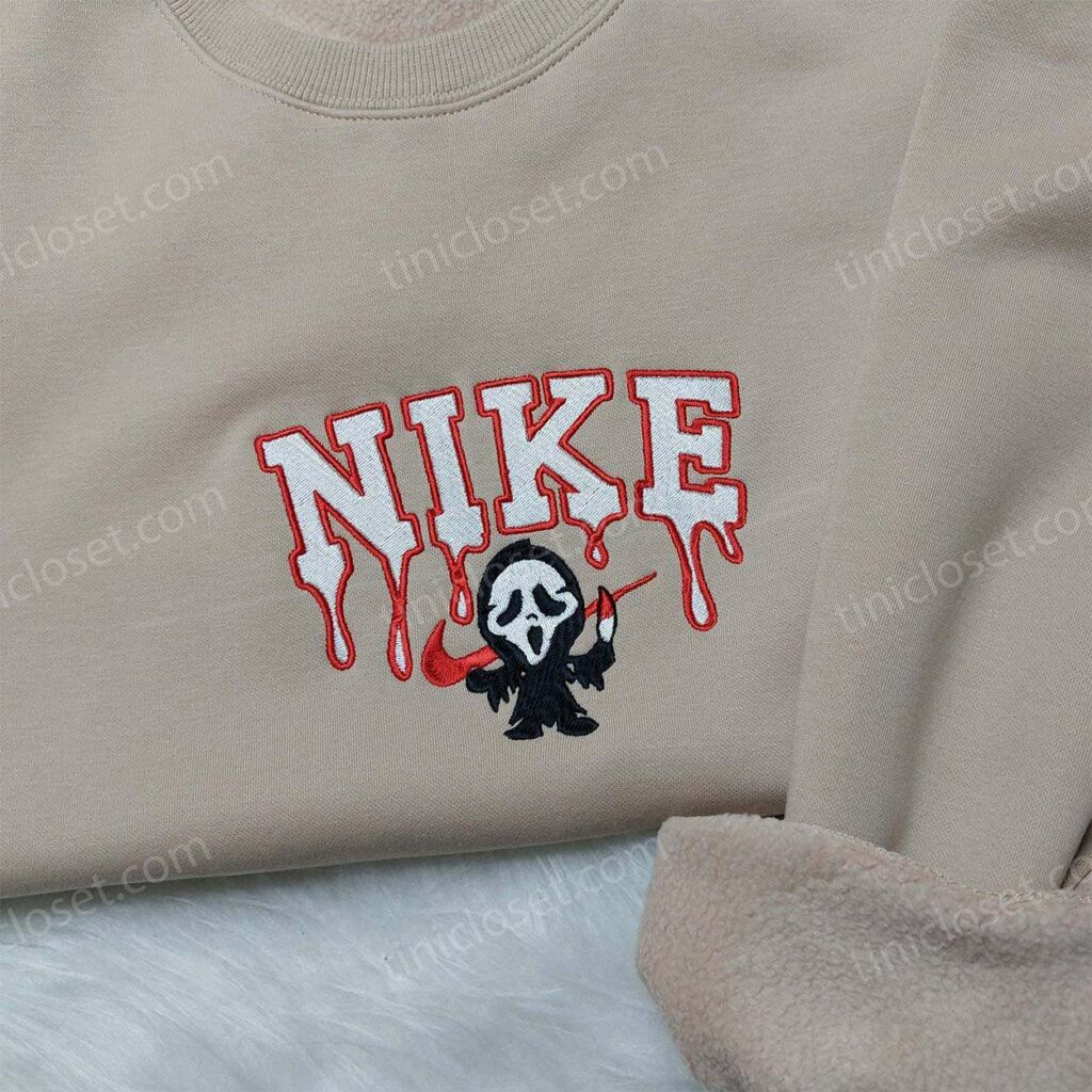 Halloween Ghost Nike Shirt, Custom Nike Logo Embroidered Sweatshirt ...