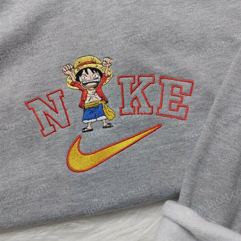 One Piece Luffy Nike Shirt, One Piece Anime Hoodie, Anime Embroidered ...
