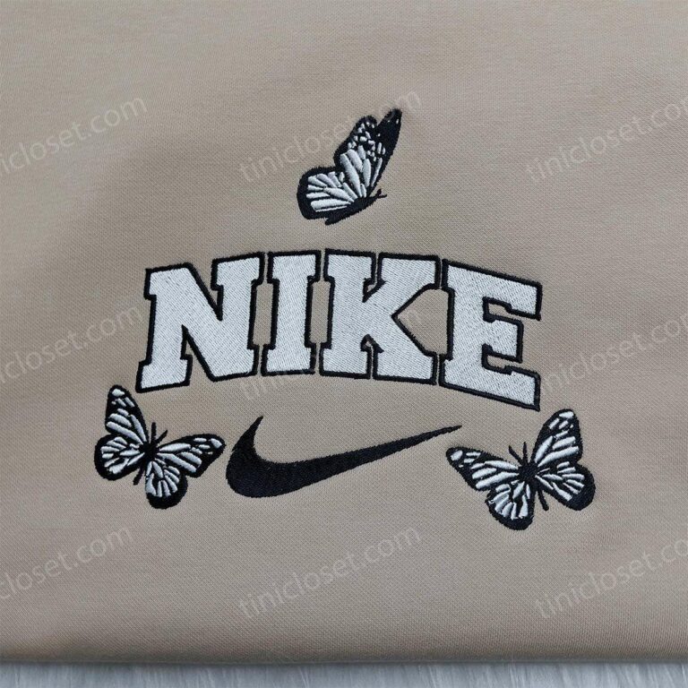 Nike Butterfly Embroidered Shirt, Custom Nike Embroidered Hoodie ...