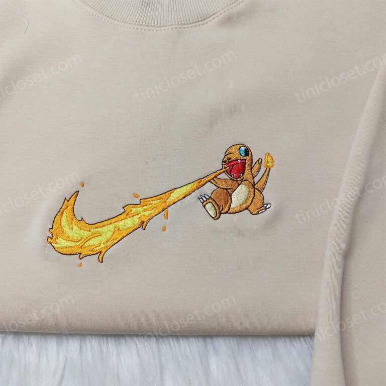 Nike Swoosh Pokemon Charmander Embroidered Shirt, Pokemon Embroidered ...