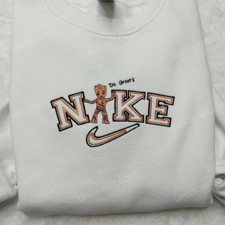 Nike Baby Groot Embroidered Shirt, Nike Inspired Embroidered Shirt ...