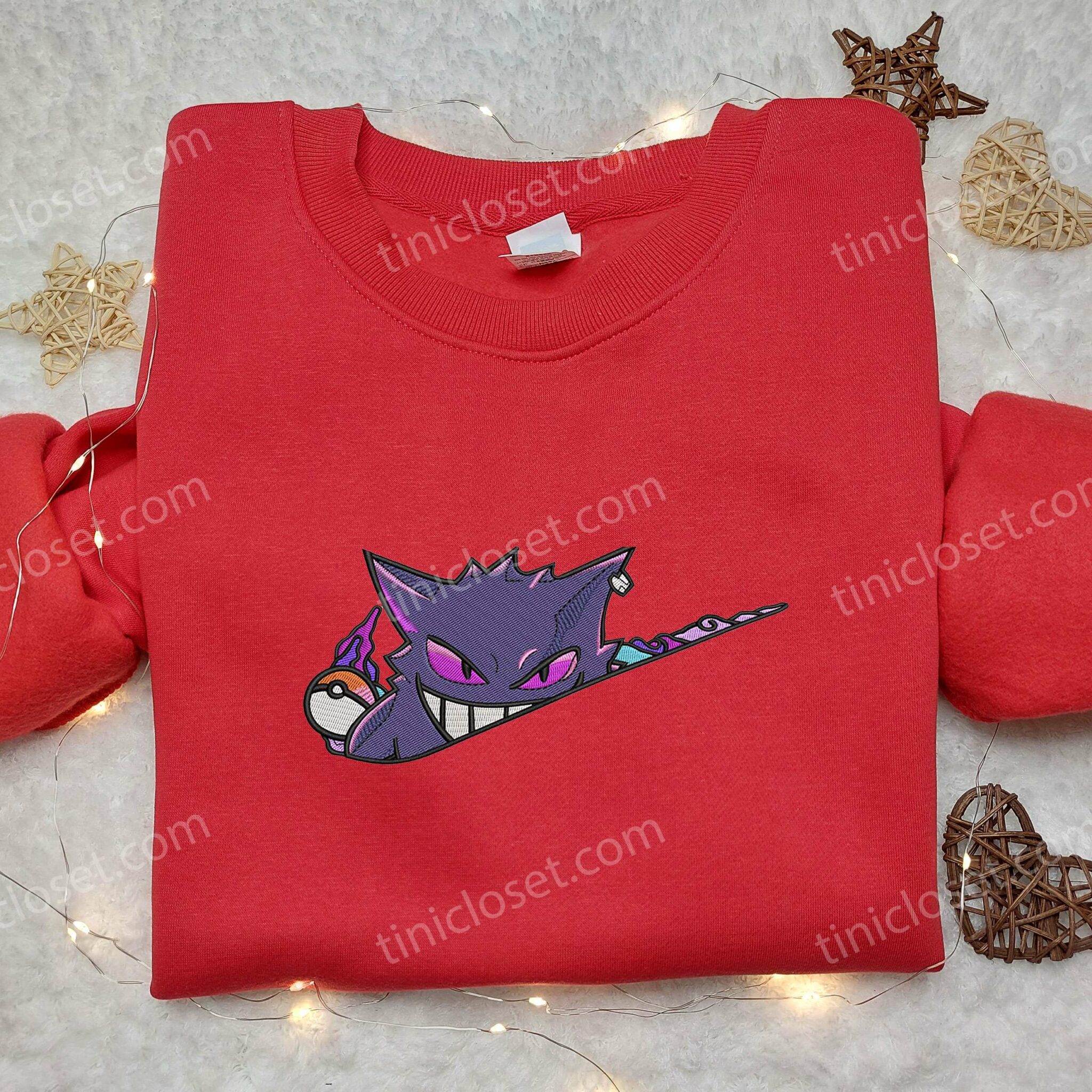 Nike Gengar Embroidered Sweatshirt, Pokemon Embroidered Hoodie, Best ...