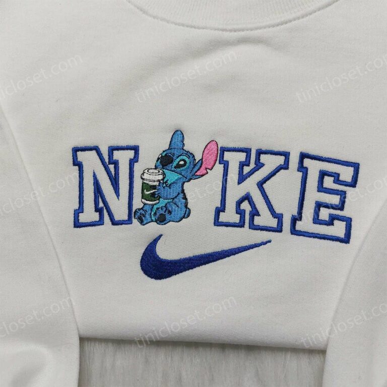 Stitch Nike Embroidered Shirt, Nike Inspired Embroidered Shirt, Disney ...