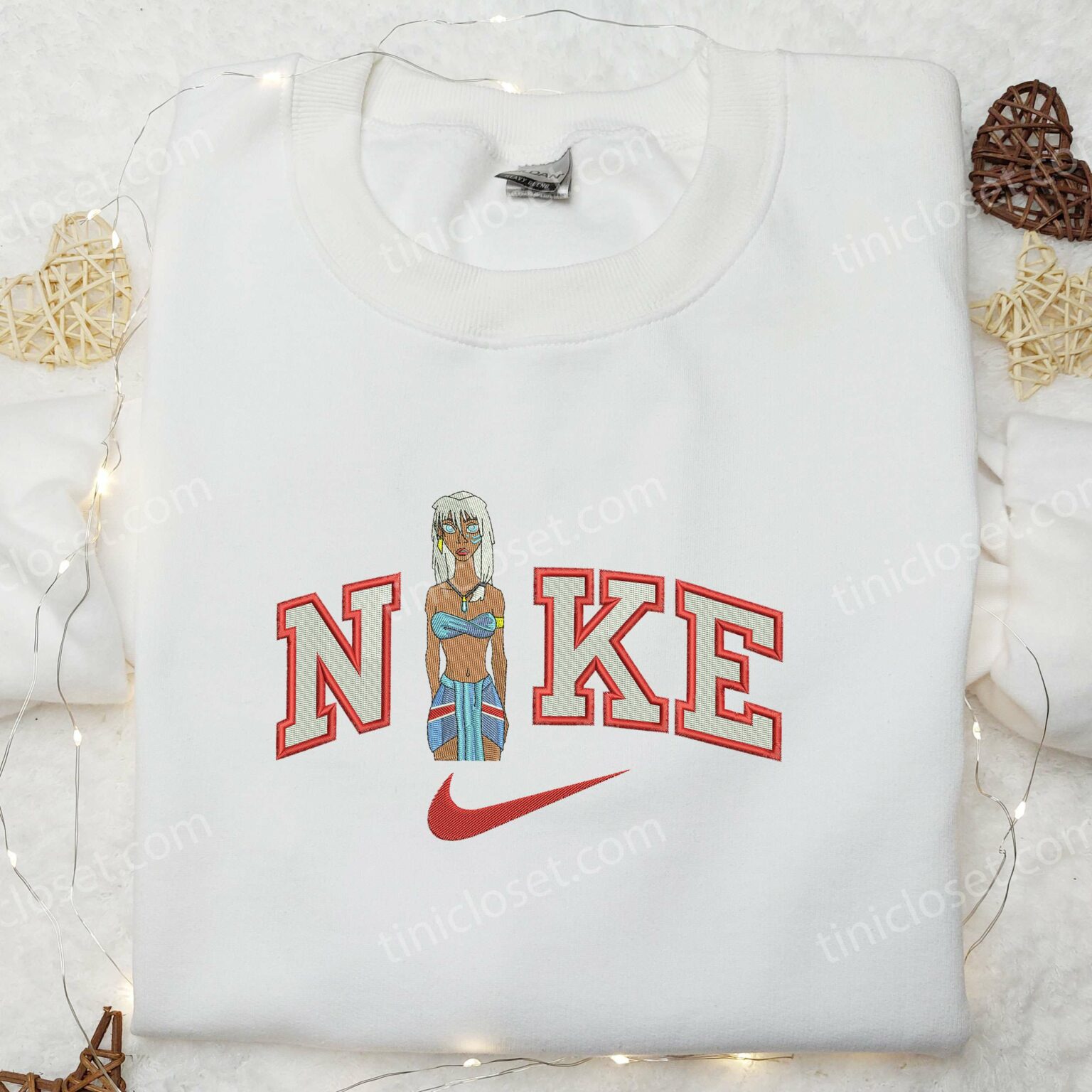 Princess Fiona x Nike Embroidered Hoodie, Shrek Cartoon Embroidered ...