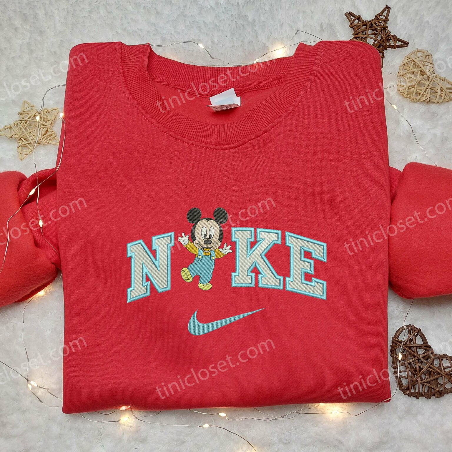 Baby Mickey Mouse Hey x Nike Embroidered Shirt, Nike Embroidered Shirt ...