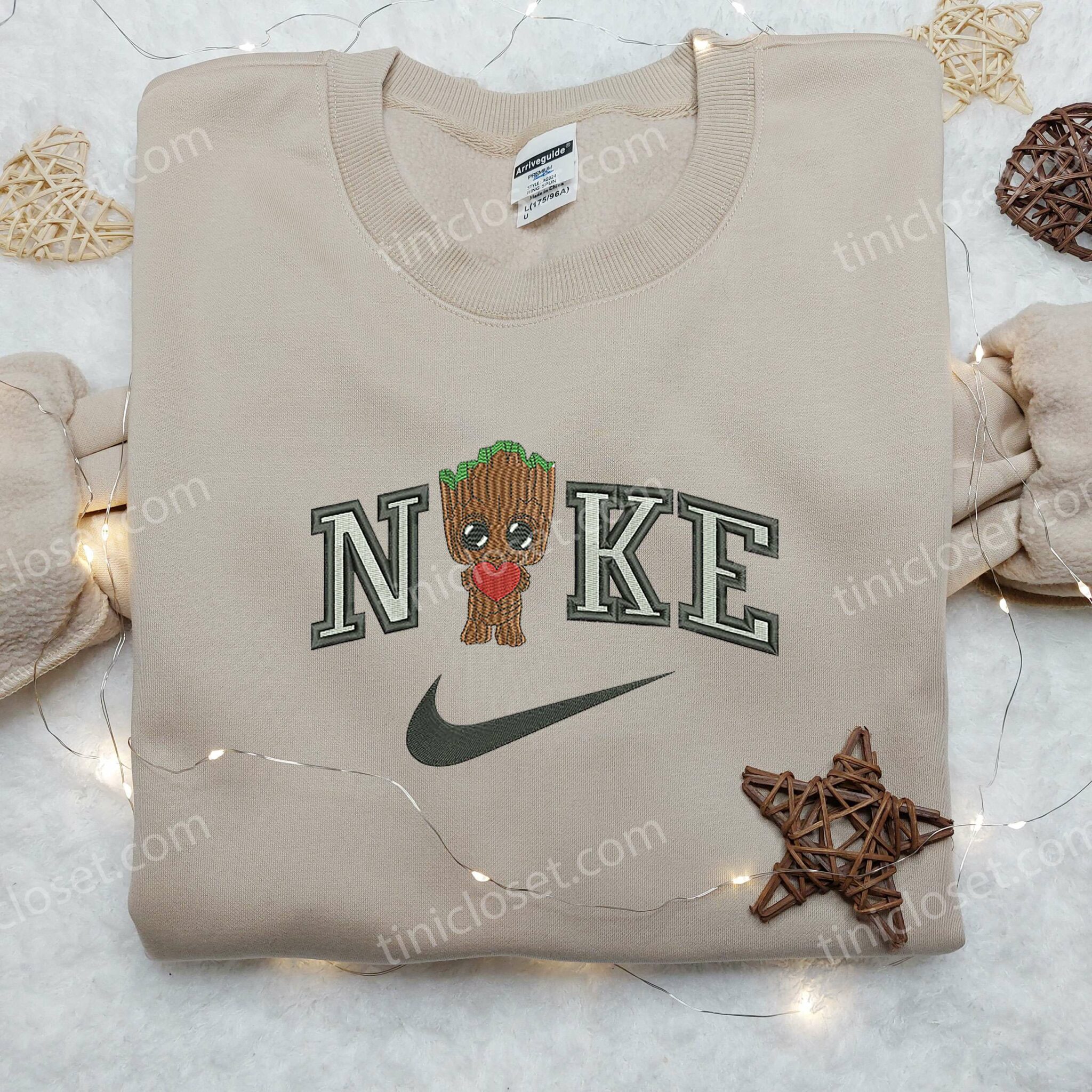 Baby Groot Love x Nike Embroidered Shirt, Nike Embroidered Shirt, Movie ...