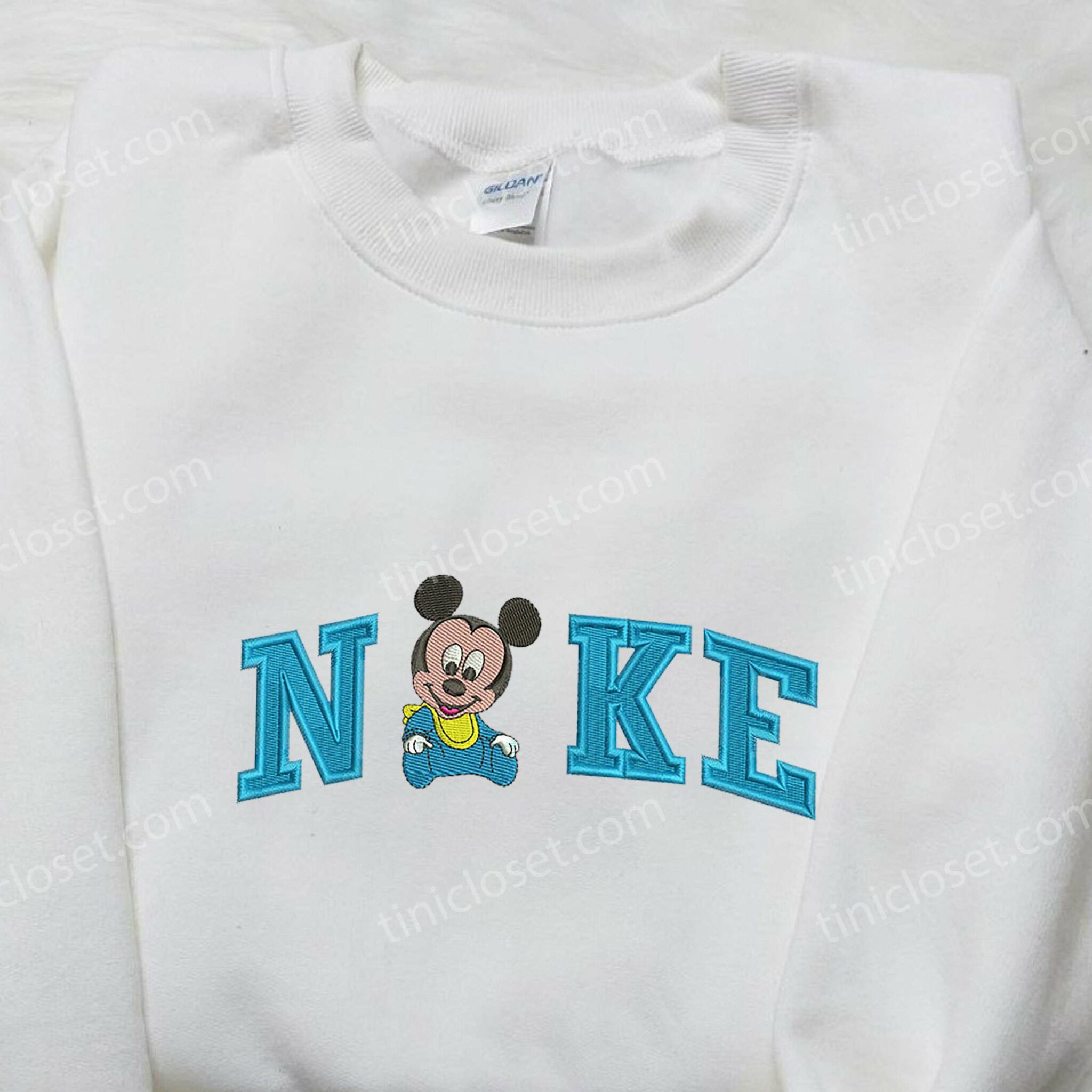 Baby Mickey Mouse Hey x Nike Embroidered Shirt, Nike Embroidered Shirt ...
