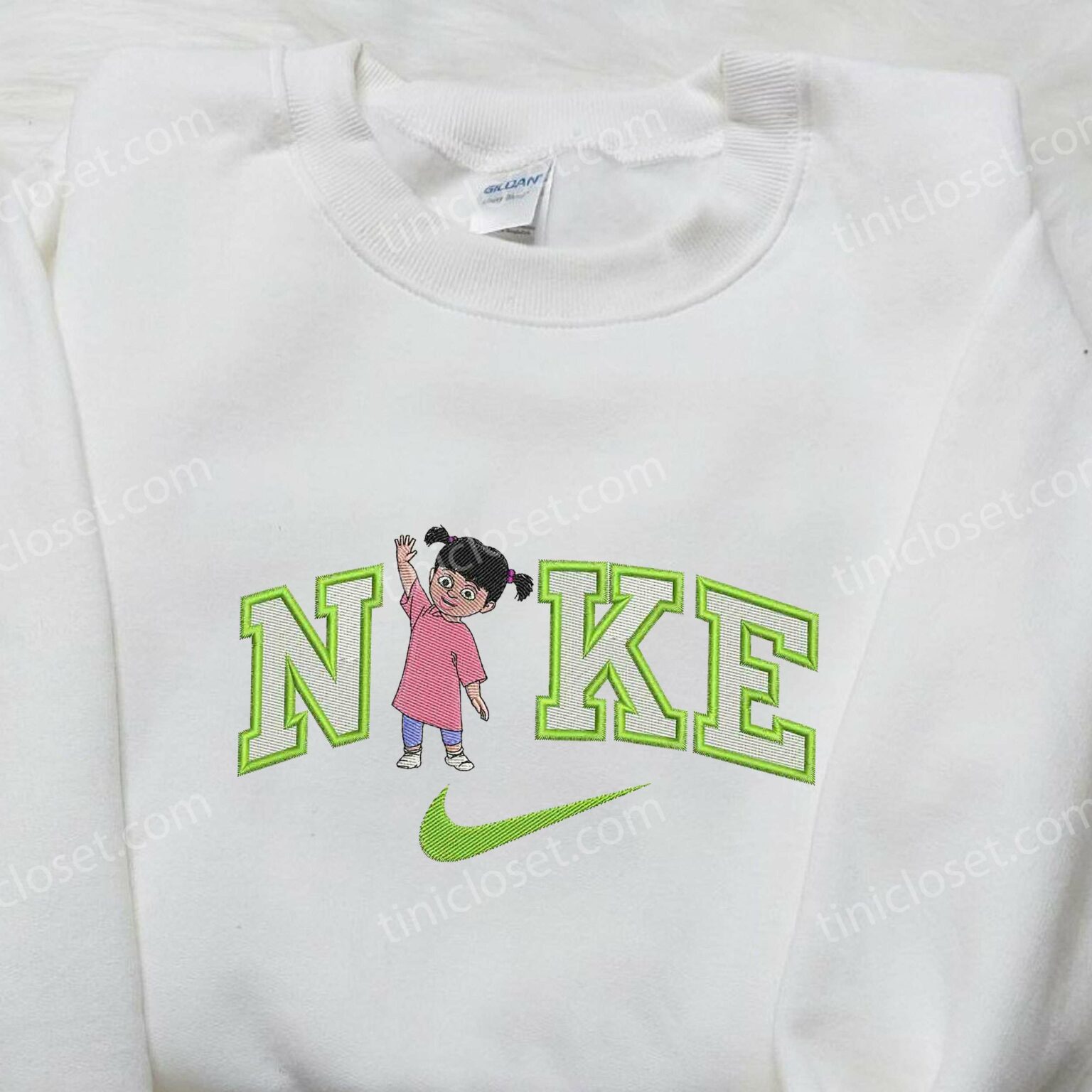 Boo x Nike Embroidered Shirt, Custom Nike Embroidered Shirt, Monster ...