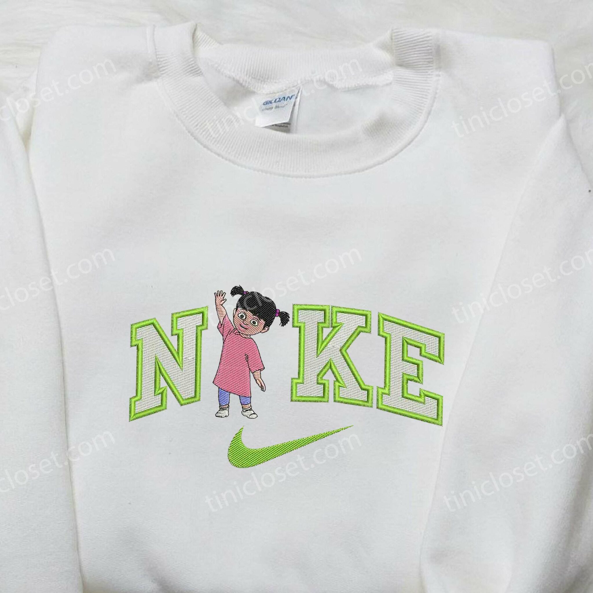 Boo x Nike Embroidered Shirt, Custom Nike Embroidered Shirt, Monster ...