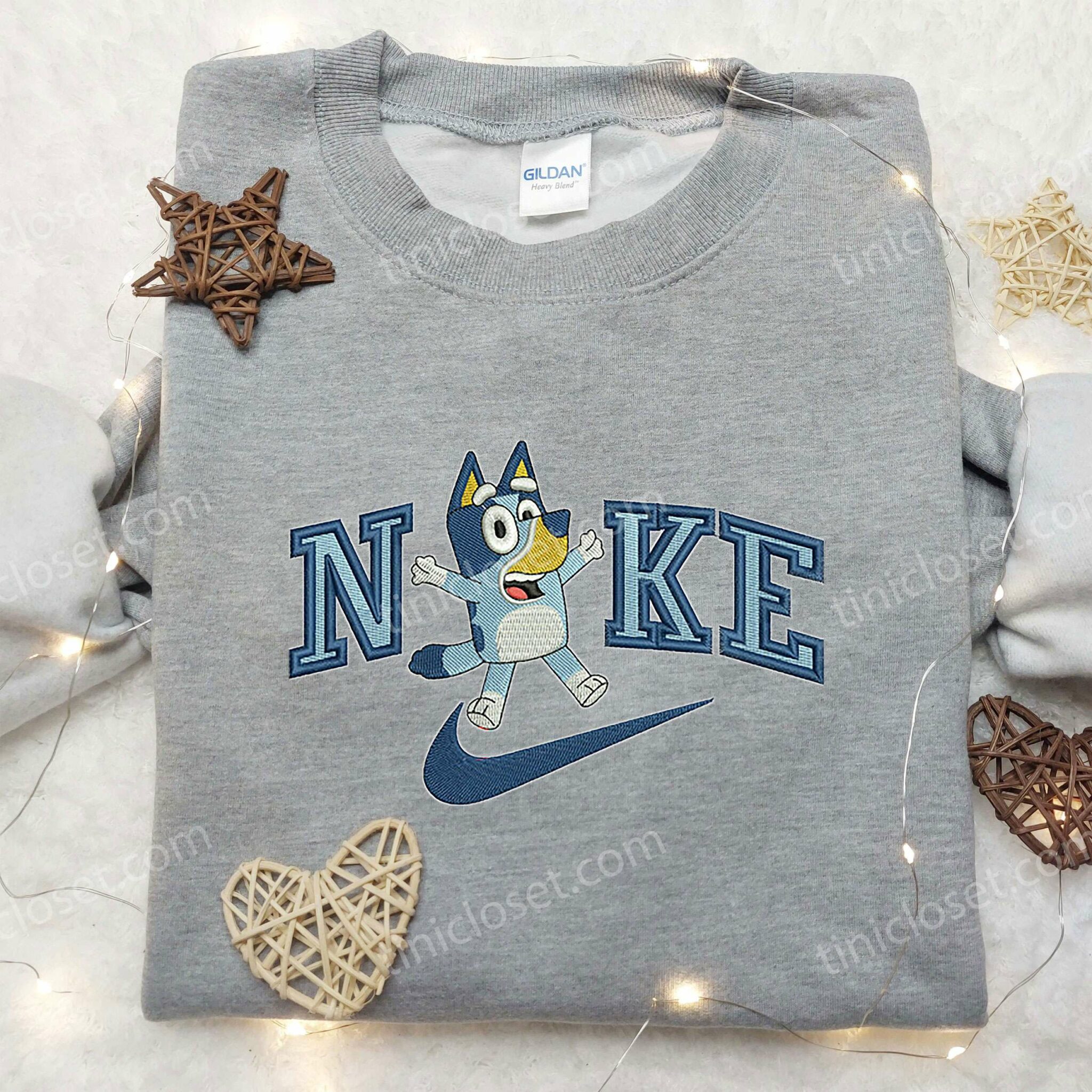 Hey Bluey x Nike Embroidered Shirt, Custom Nike Embroidered Shirt, The ...