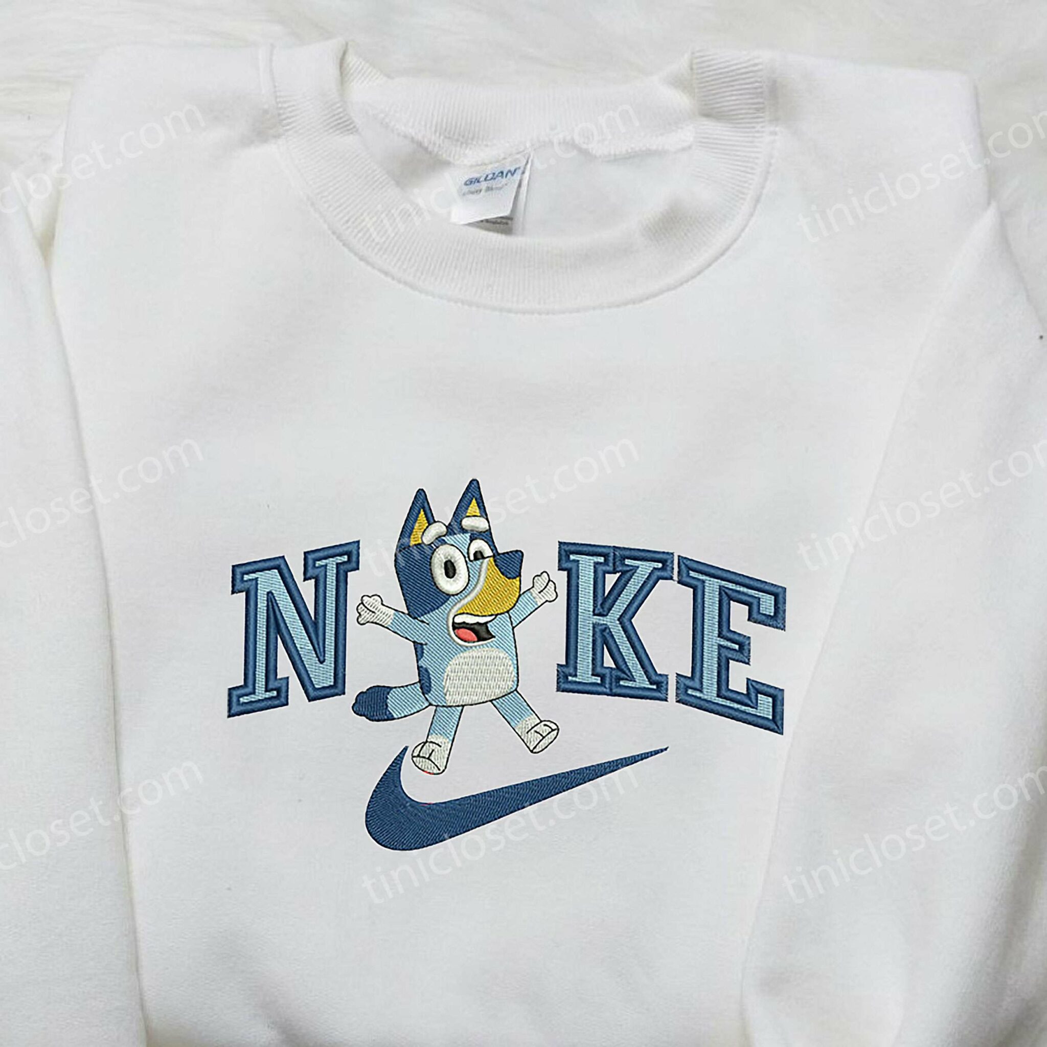 Hey Bluey x Nike Embroidered Shirt, Custom Nike Embroidered Shirt, The ...