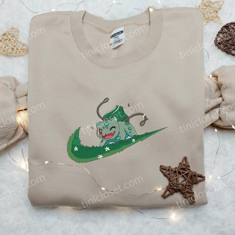Bulbasaur x Nike Embroidered Shirt, Custom Nike Embroidered Shirt ...