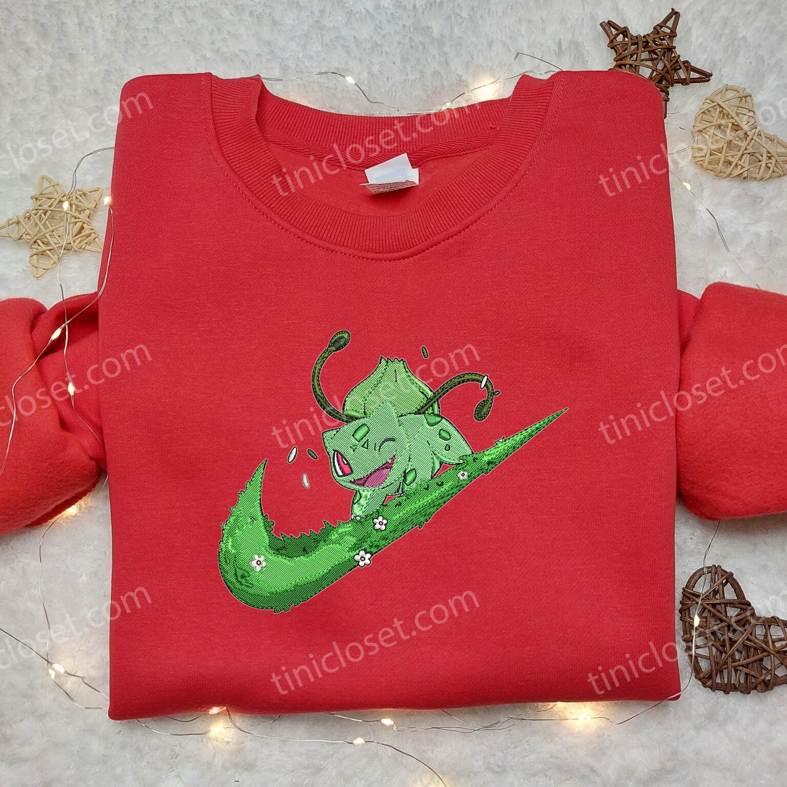 Bulbasaur Attack x Nike Embroidered Shirt, Custom Nike Embroidered ...