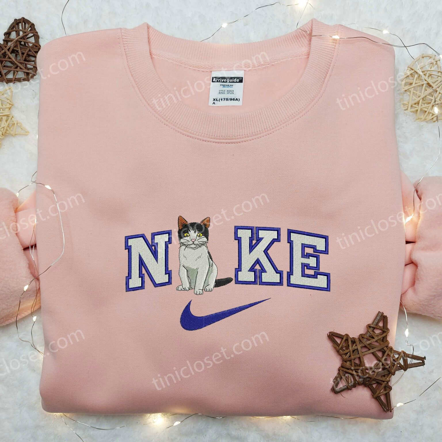 Cat Sit x Nike Swoosh Embroidered Shirt, Animal Embroidered Shirt ...