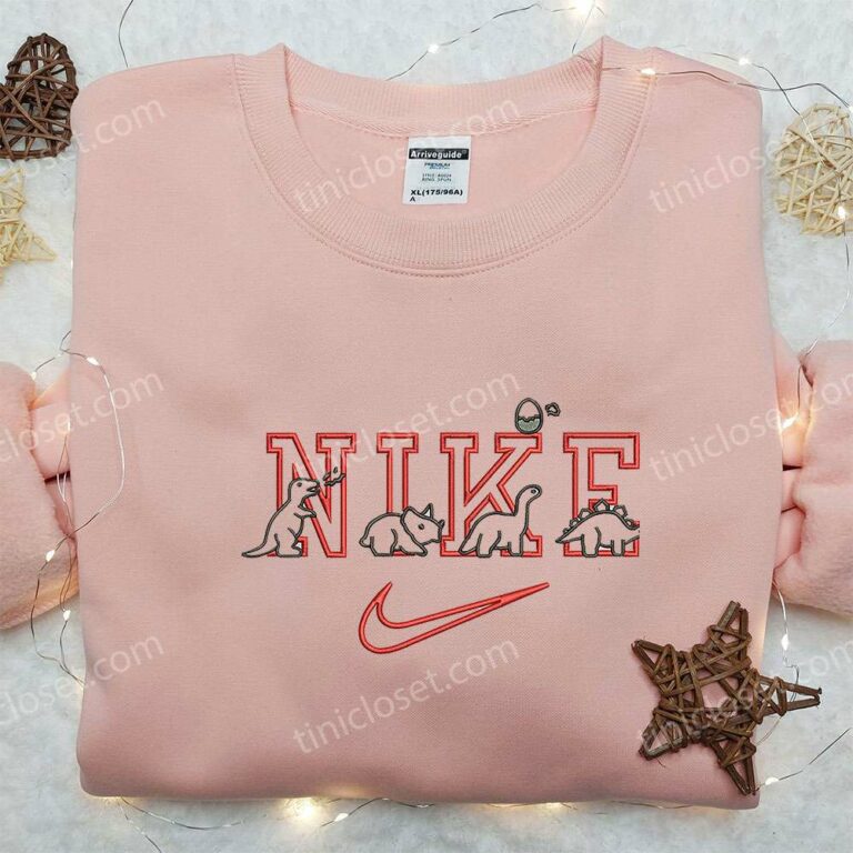 Dinosaur x Nike Embroidered Shirt, Animal Embroidered Shirt, Custom ...