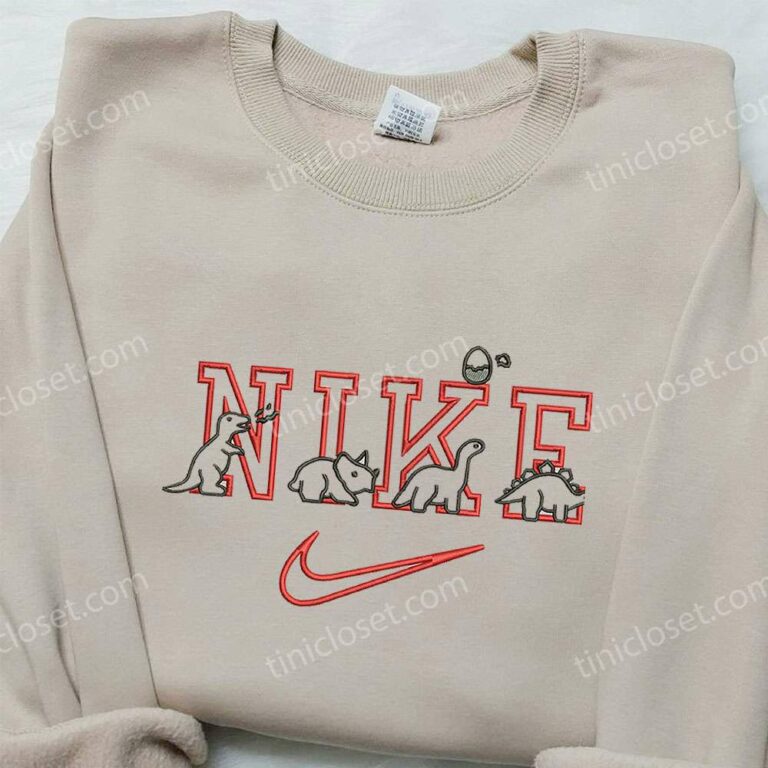 Dinosaur x Nike Embroidered Shirt, Animal Embroidered Shirt, Custom ...