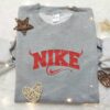 Red Devil x Nike Embroidered Shirt, Halloween Embroidered Shirt, Custom ...