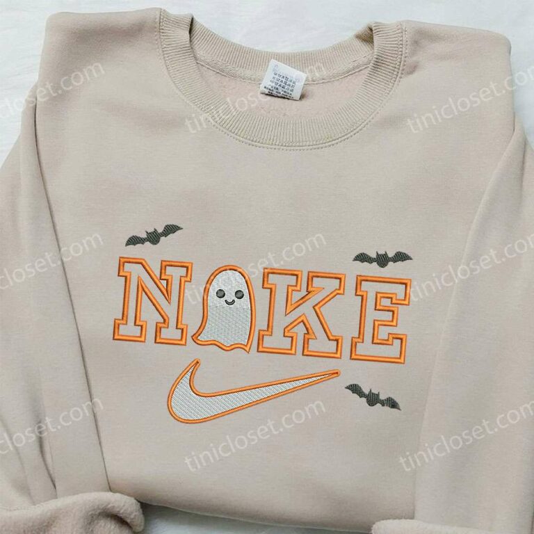 Ghost x Nike Swoosh Embroidered Shirt, Halloween Embroidered Shirt ...