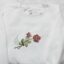 Rose x Nike Swoosh Embroidered Sweatshirt, Flower Embroidered Shirt ...
