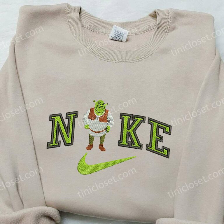 Nike x Shrek Embroidered Sweatshirt, Shrek Cartoon Embroidered Shirt ...