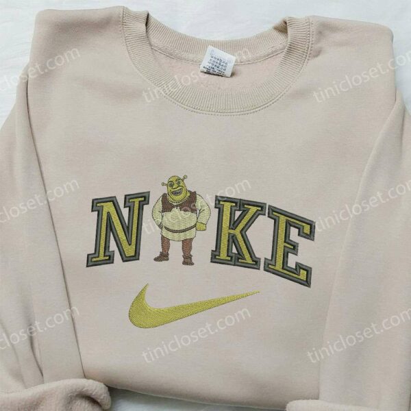 Shrek x Nike Embroidered Sweatshirt, Shrek Cartoon Embroidered Shirt ...