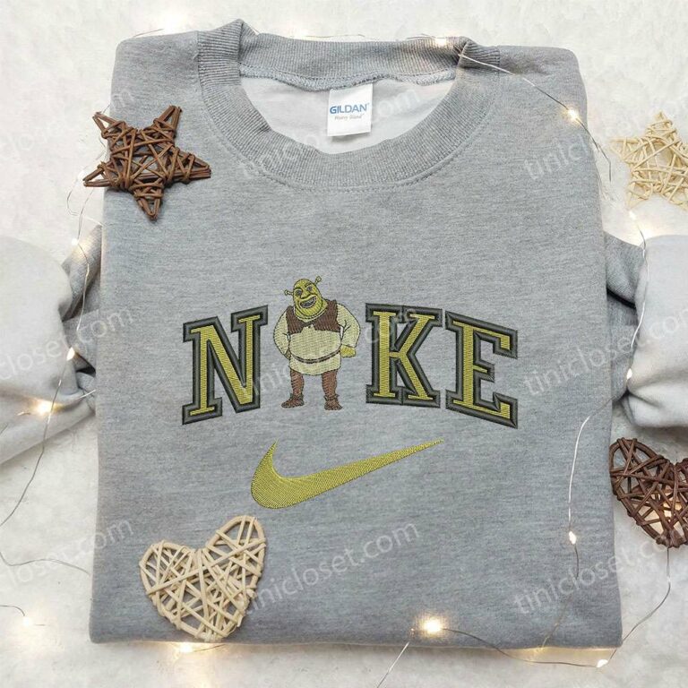 Shrek x Nike Embroidered Sweatshirt, Shrek Cartoon Embroidered Shirt ...