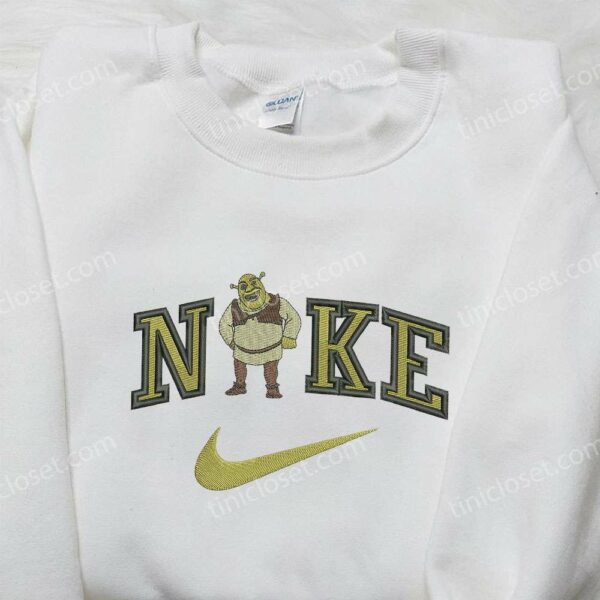 Shrek x Nike Embroidered Sweatshirt, Shrek Cartoon Embroidered Shirt ...