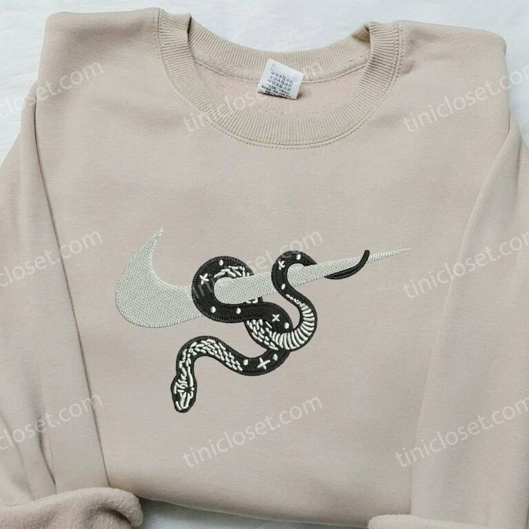 Snake Skeleton x Nike Embroidered Sweatshirt, Animal Embroidered Shirt ...