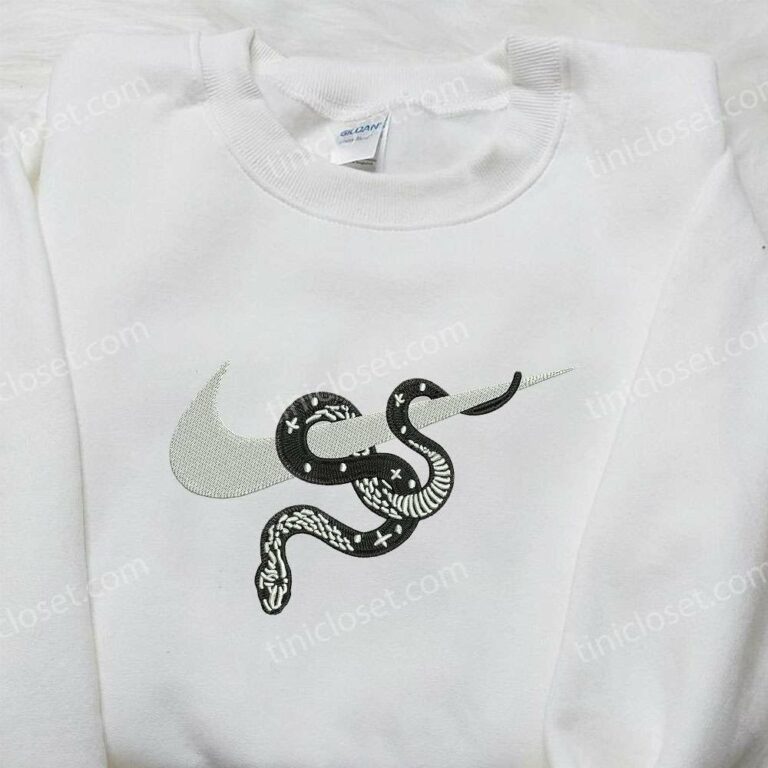 Snake Skeleton x Nike Embroidered Sweatshirt, Animal Embroidered Shirt ...