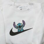 Stitch x Nike Swoosh Embroidered Sweatshirt, Lilo and Stitch Cartoon ...