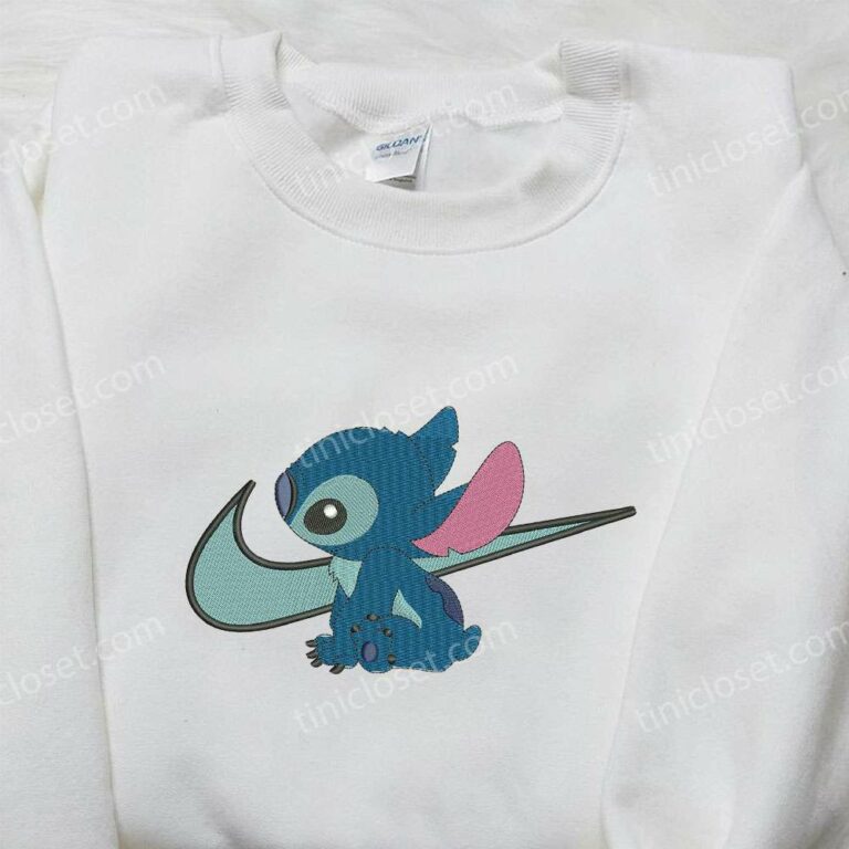 Nike x Angel Hugs Stitch Embroidered Shirt, Lilo and Stitch Disney ...