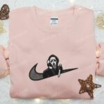 Ghostface x Nike Swoosh Embroidered Hoodie, Nike Inspired Embroidered ...