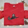 Ghostface x Nike Swoosh Embroidered Hoodie, Nike Inspired Embroidered ...