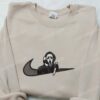 Ghostface x Nike Swoosh Embroidered Hoodie, Nike Inspired Embroidered ...
