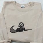 Ghostface x Nike Swoosh Embroidered Hoodie, Nike Inspired Embroidered ...