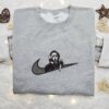 Ghostface x Nike Swoosh Embroidered Hoodie, Nike Inspired Embroidered ...