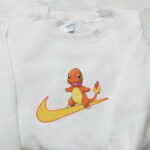 Charmander x Nike Swoosh Anime Embroidered Hoodie, Pokemon Embroidered ...