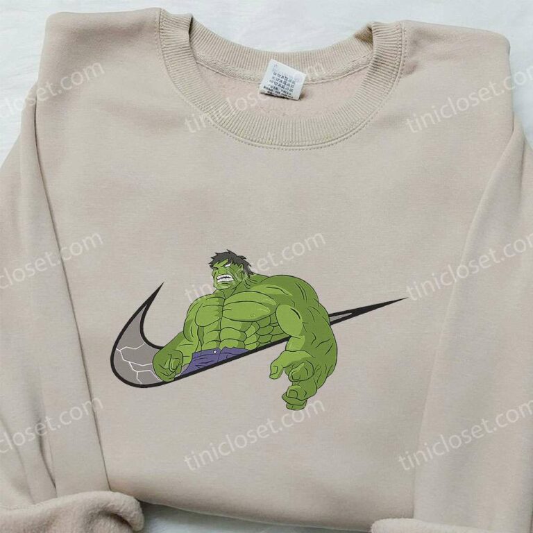 Hulk x Nike Swoosh Embroidered Hoodie, Nike Inspired Embroidered Shirt ...