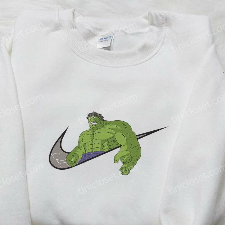 Hulk x Nike Swoosh Embroidered Hoodie, Nike Inspired Embroidered Shirt ...