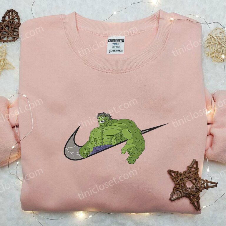 Hulk x Nike Swoosh Embroidered Hoodie, Nike Inspired Embroidered Shirt ...