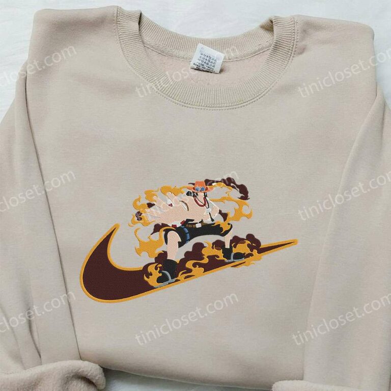 Portgas D. Ace x Nike Swoosh Anime Embroidered Hoodie, One Piece ...