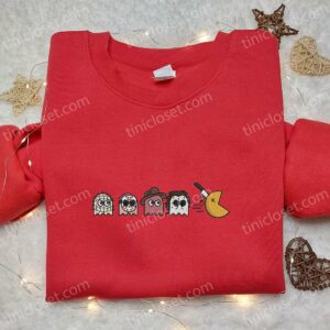 Horror Characters x Chibi Pacman Game Embroidered Shirt, Game Inspired ...