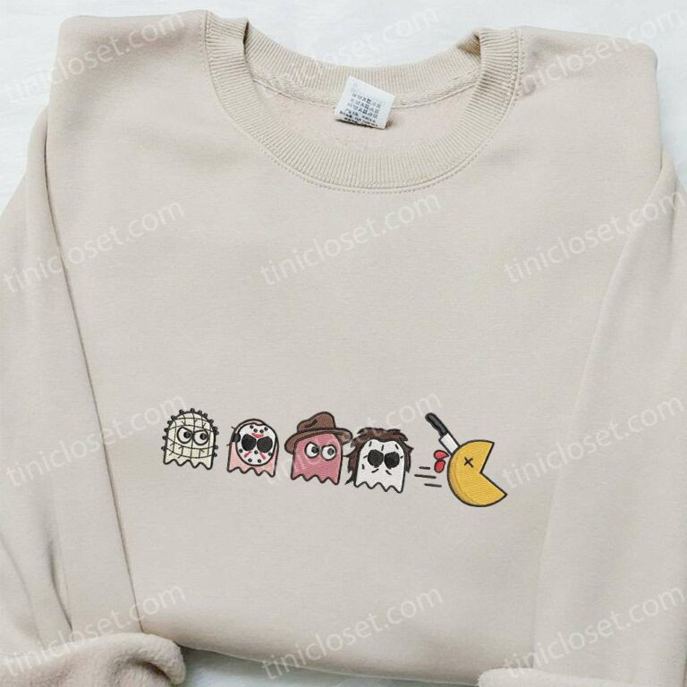 Horror Characters x Chibi Pacman Game Embroidered Shirt, Game Inspired ...