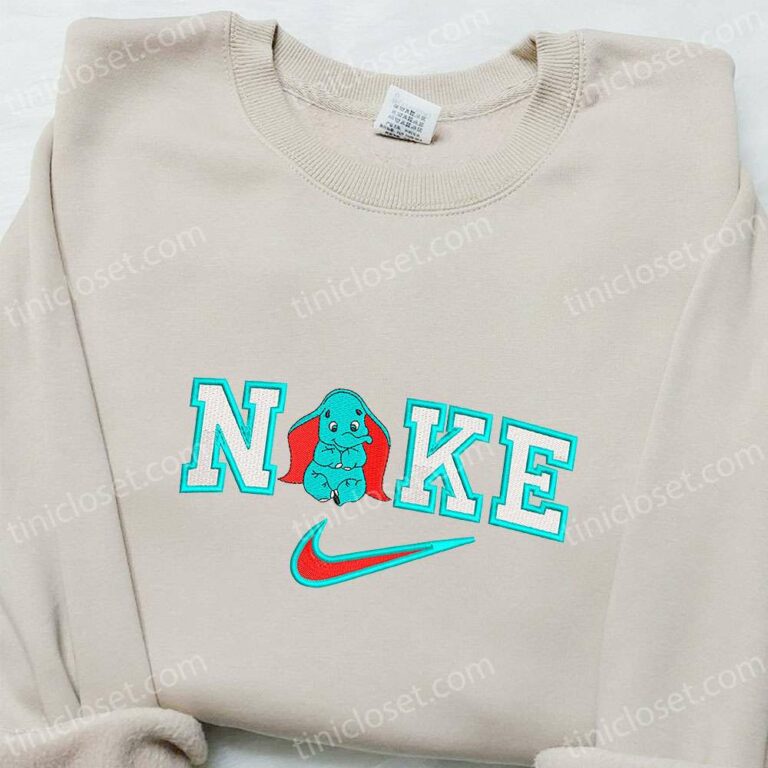 Baby Dumbo x Nike Cartoon Embroidered Shirt, Custom Nike Embroidered ...