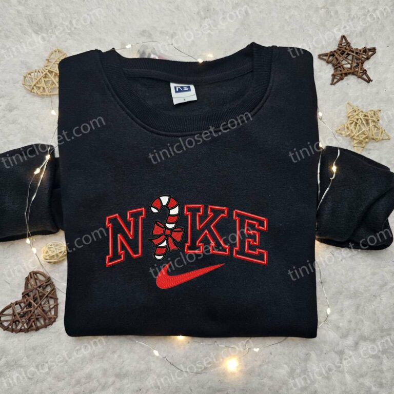 Candy Cane x Nike Embroidered Sweatshirt, Nike Inspired Embroidered ...