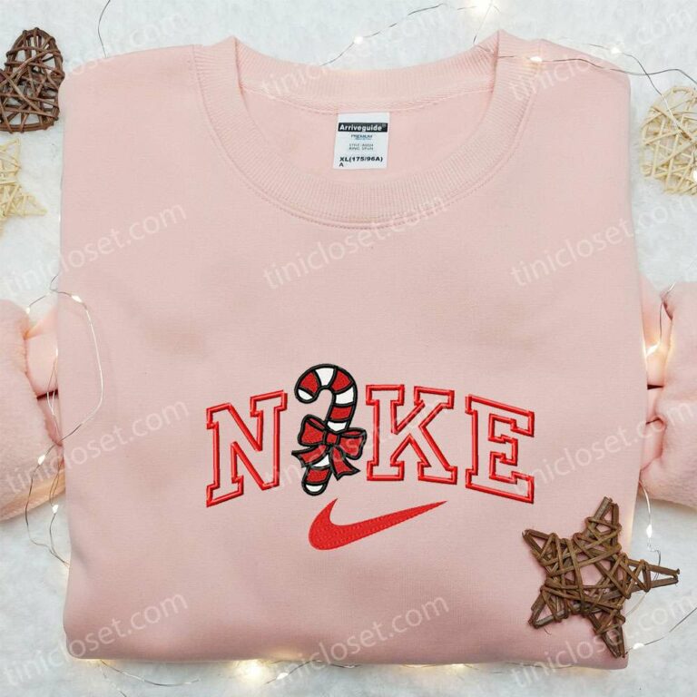 Candy Cane x Nike Embroidered Sweatshirt, Nike Inspired Embroidered ...