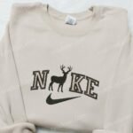 Deer Silhouette x Nike Embroidered Shirt, Animal Embroidered Shirt ...