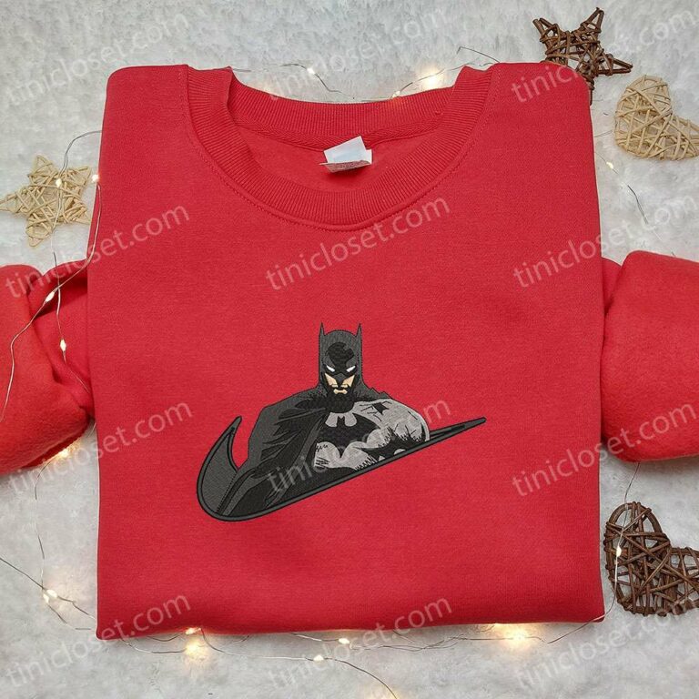 Batman x Nike Swoosh Movie Embroidered Shirt, DC Comic Embroidered ...