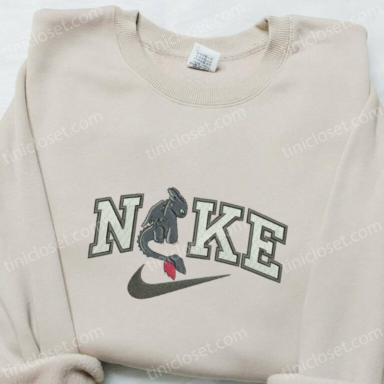 Toothless x Nike Cartoon Embroidered Shirt, How to Train Your Dragon ...
