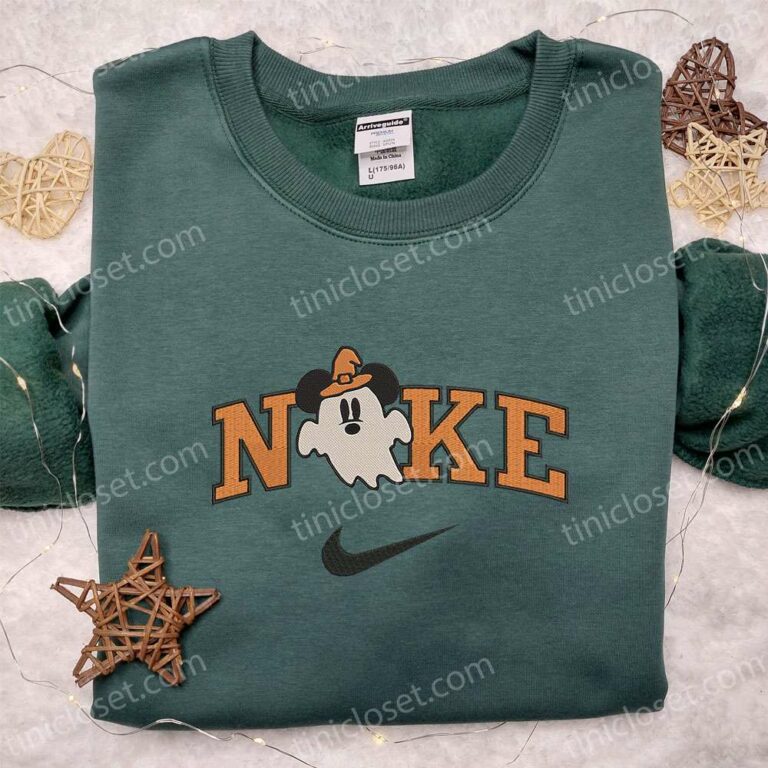Nike x Ghost Mickey Mouse Ghost Embroidered Shirt, Disney Halloween ...